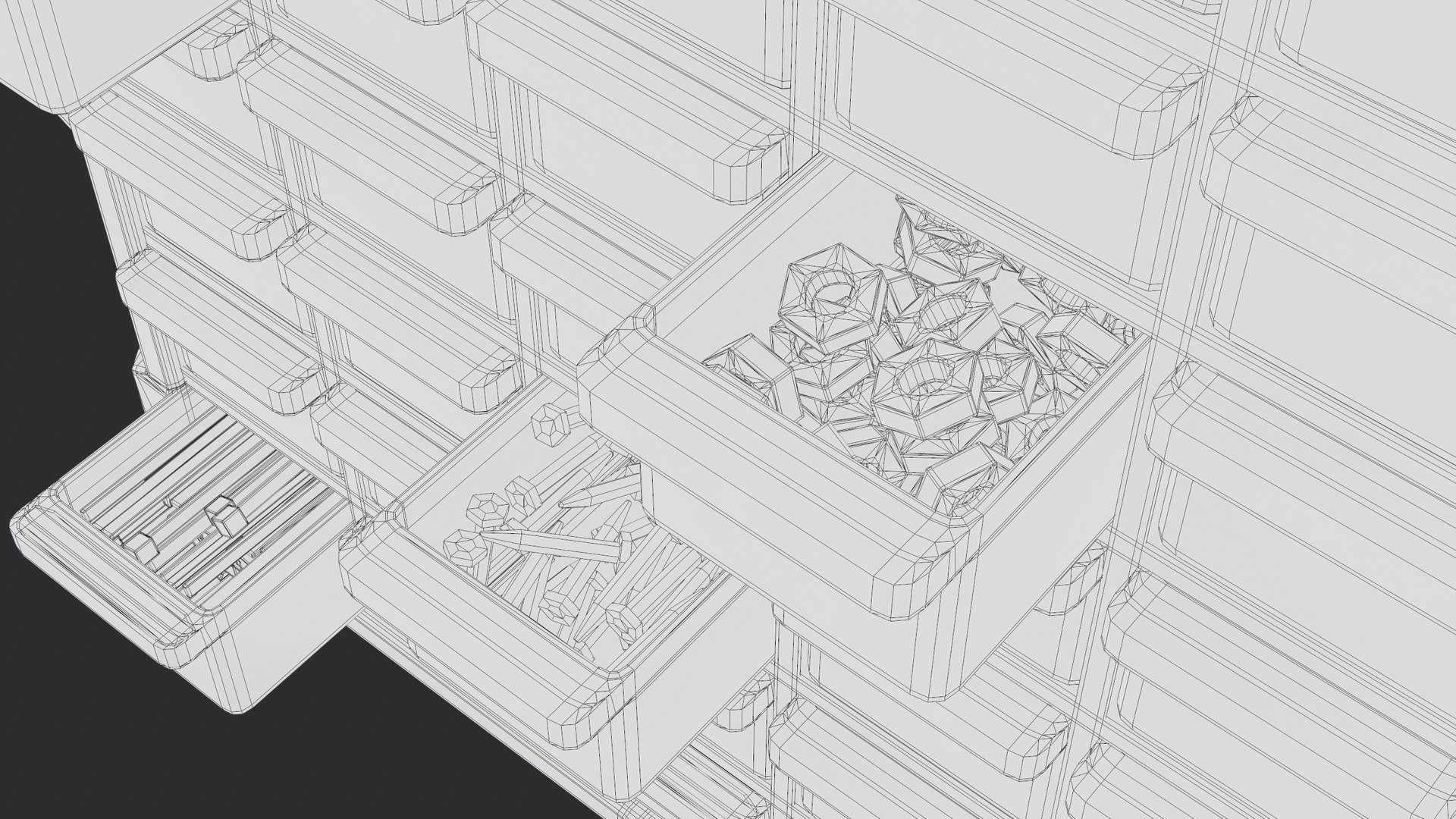 3D Model Plastic Industrial Storage Bin With Items PBR - TurboSquid 1846885