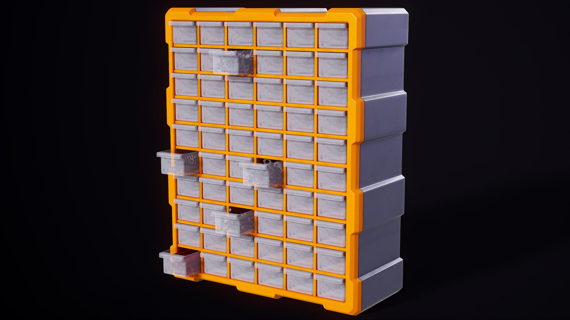 3D model Plastic Industrial Storage Bin With Items PBR - TurboSquid 1846885