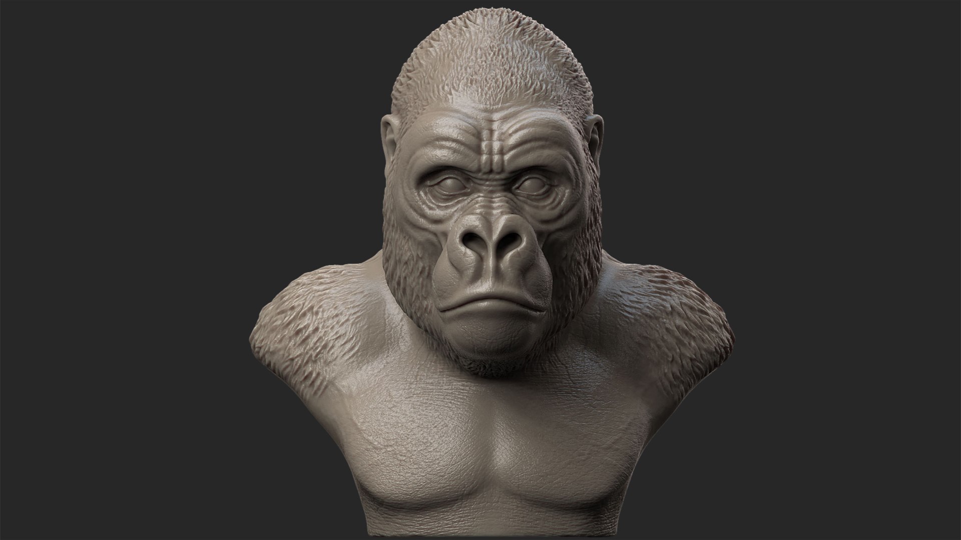3d Model Gorilla Head Animal