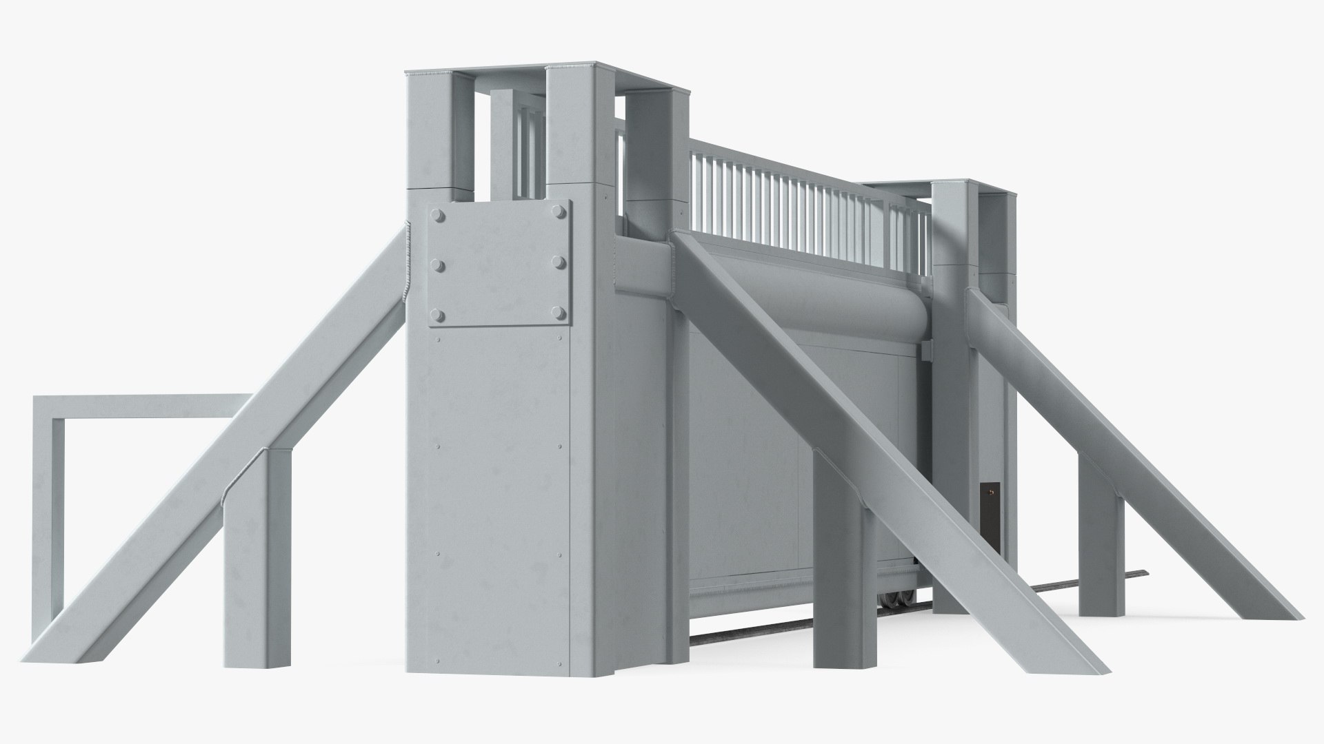 High Security Sliding Armoured Vehicle Gate 3D - TurboSquid 1841401