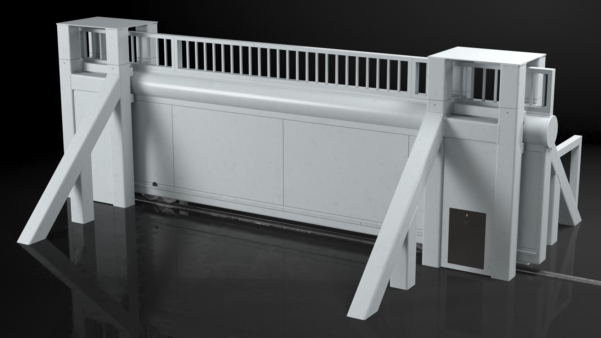 High Security Sliding Armoured Vehicle Gate 3D - TurboSquid 1841401