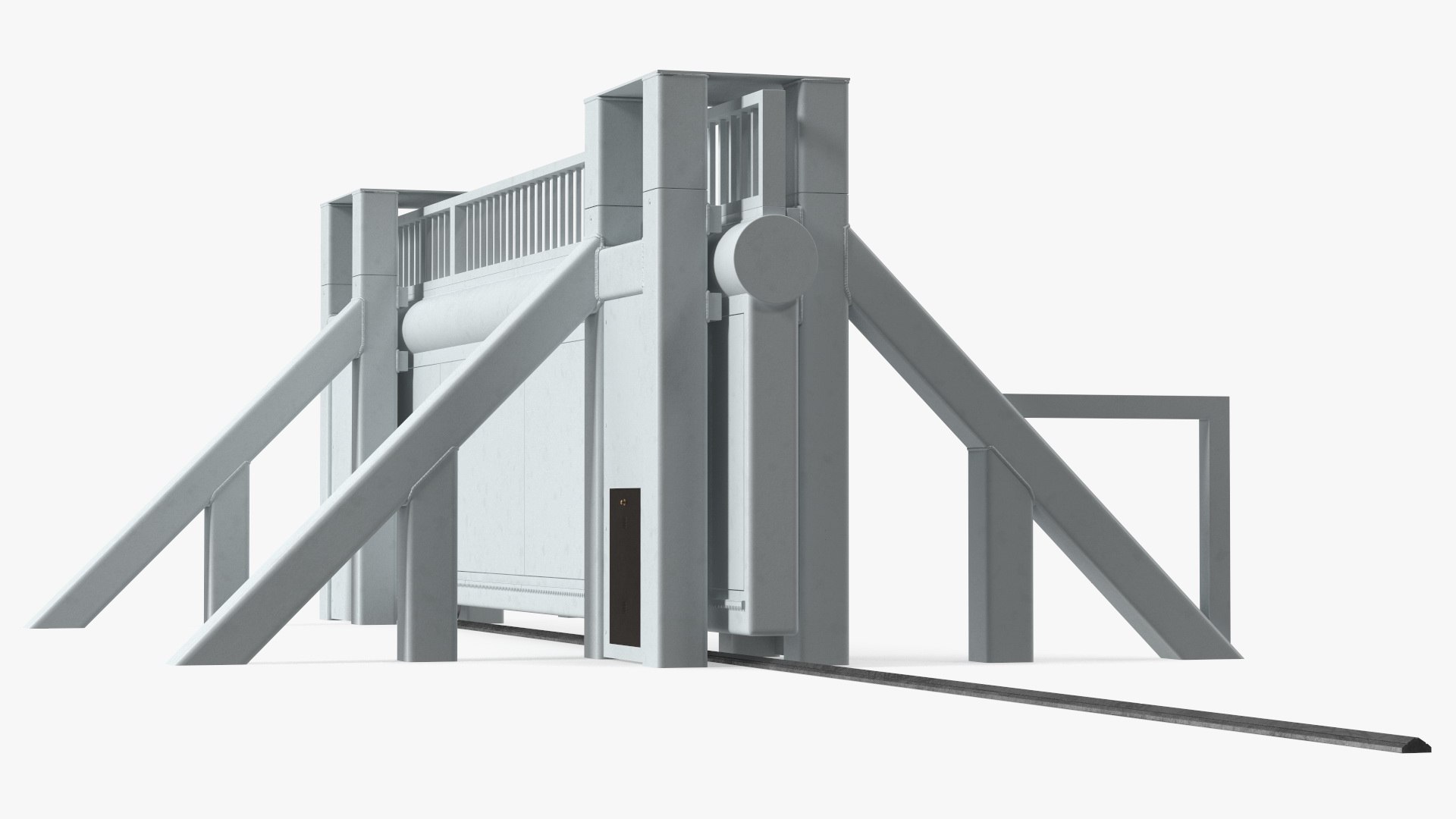 High Security Sliding Armoured Vehicle Gate 3D - TurboSquid 1841401