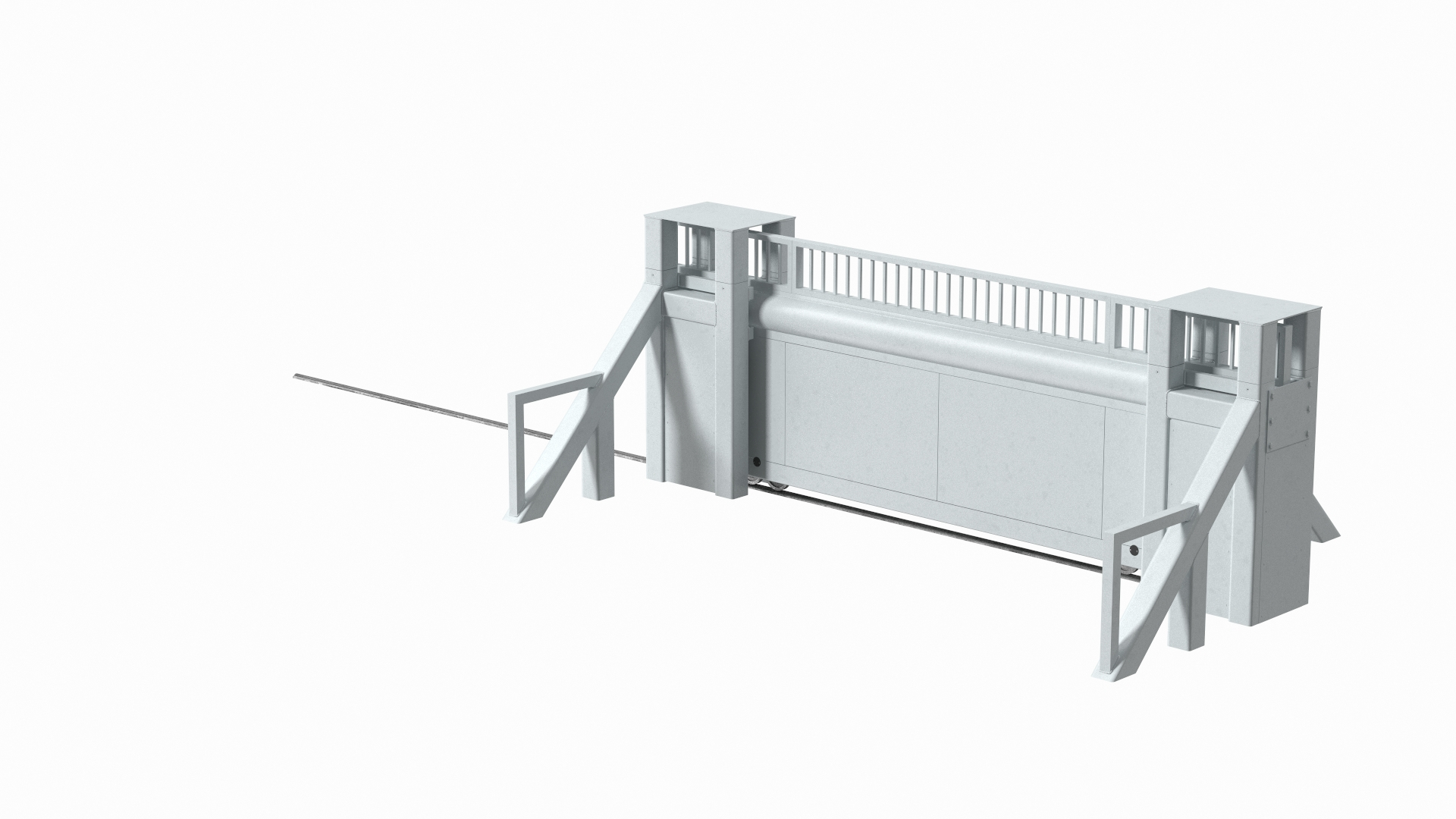 High Security Sliding Armoured Vehicle Gate 3D - TurboSquid 1841401
