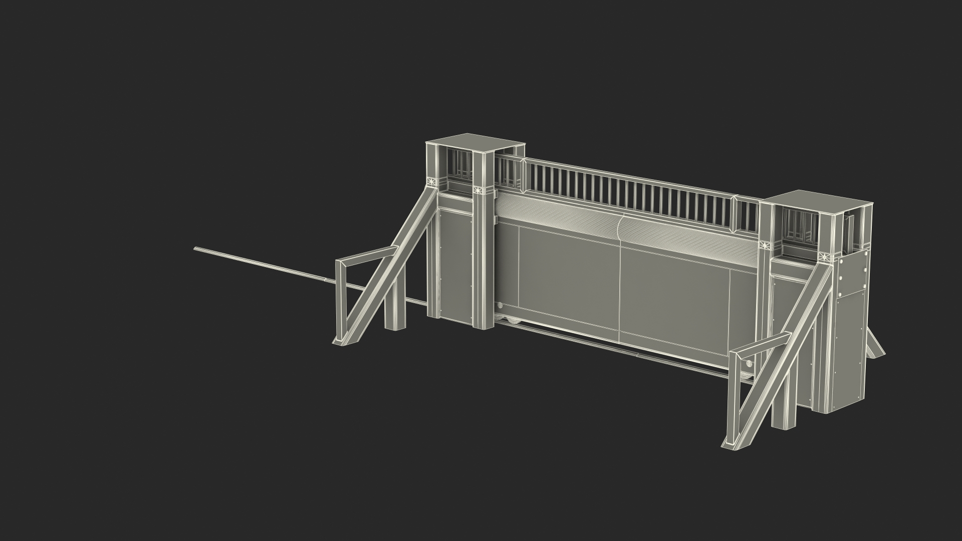 High Security Sliding Armoured Vehicle Gate 3D - TurboSquid 1841401