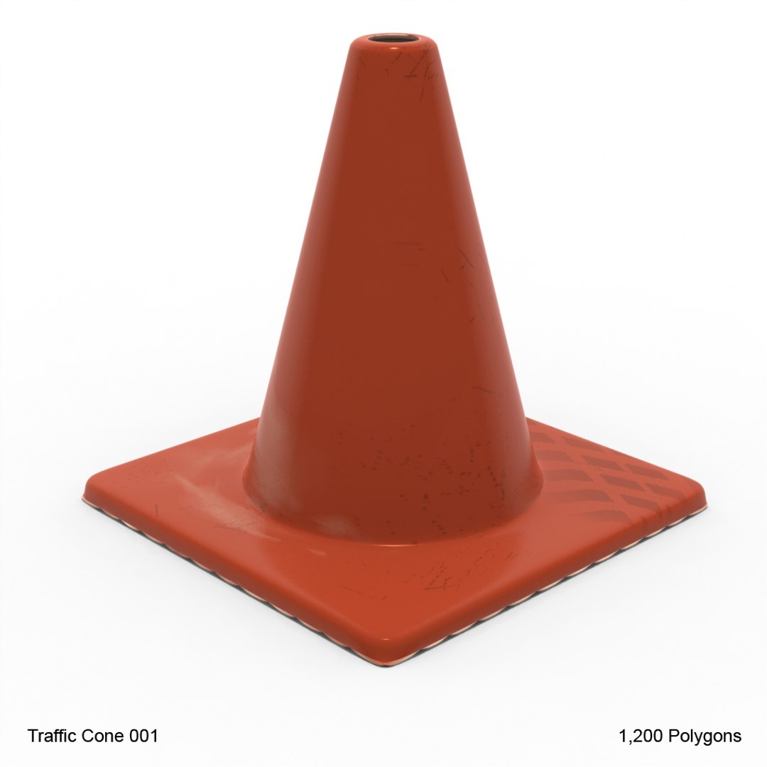 3d Caution Cone Model