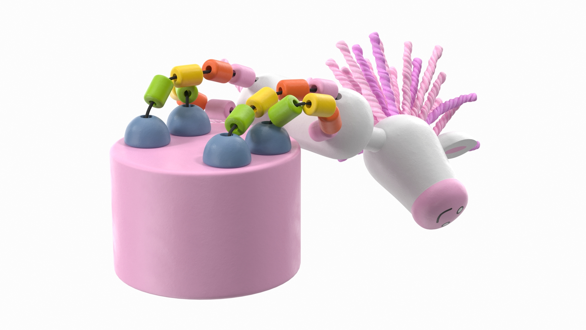 3D Wooden Push Puppet Pink Unicorn Lying - TurboSquid 2015859