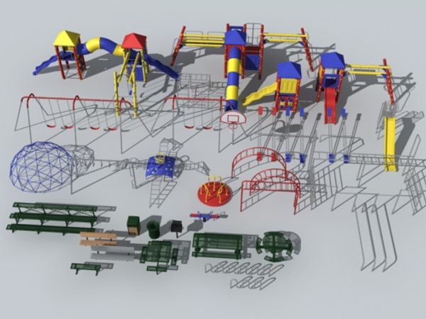 3D модель Детская игровая площадка Revit - TurboSquid 1463572
