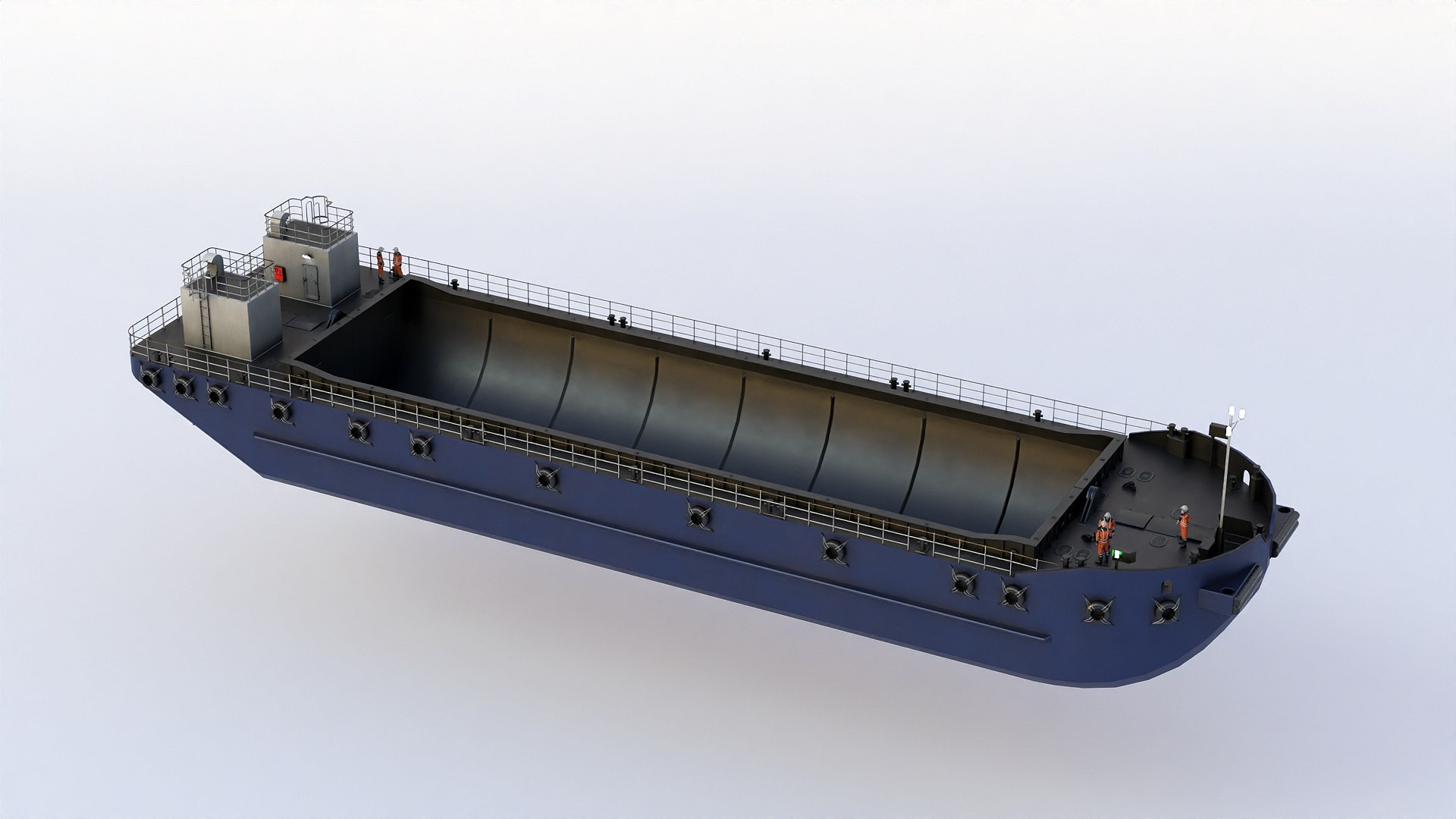 3D Split Hopper Barge Model - TurboSquid 2290402