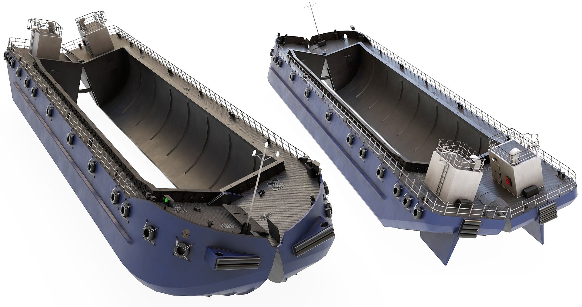 3D Split Hopper Barge Model - TurboSquid 2290402