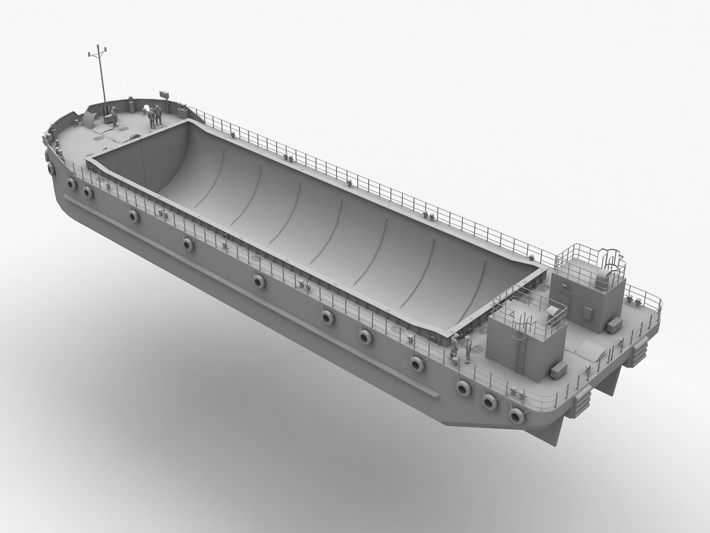 3D Split Hopper Barge Model - TurboSquid 2290402