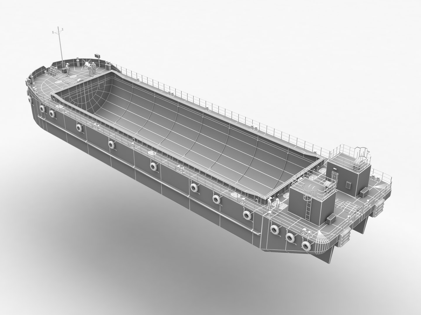 3D Split Hopper Barge Model - TurboSquid 2290402
