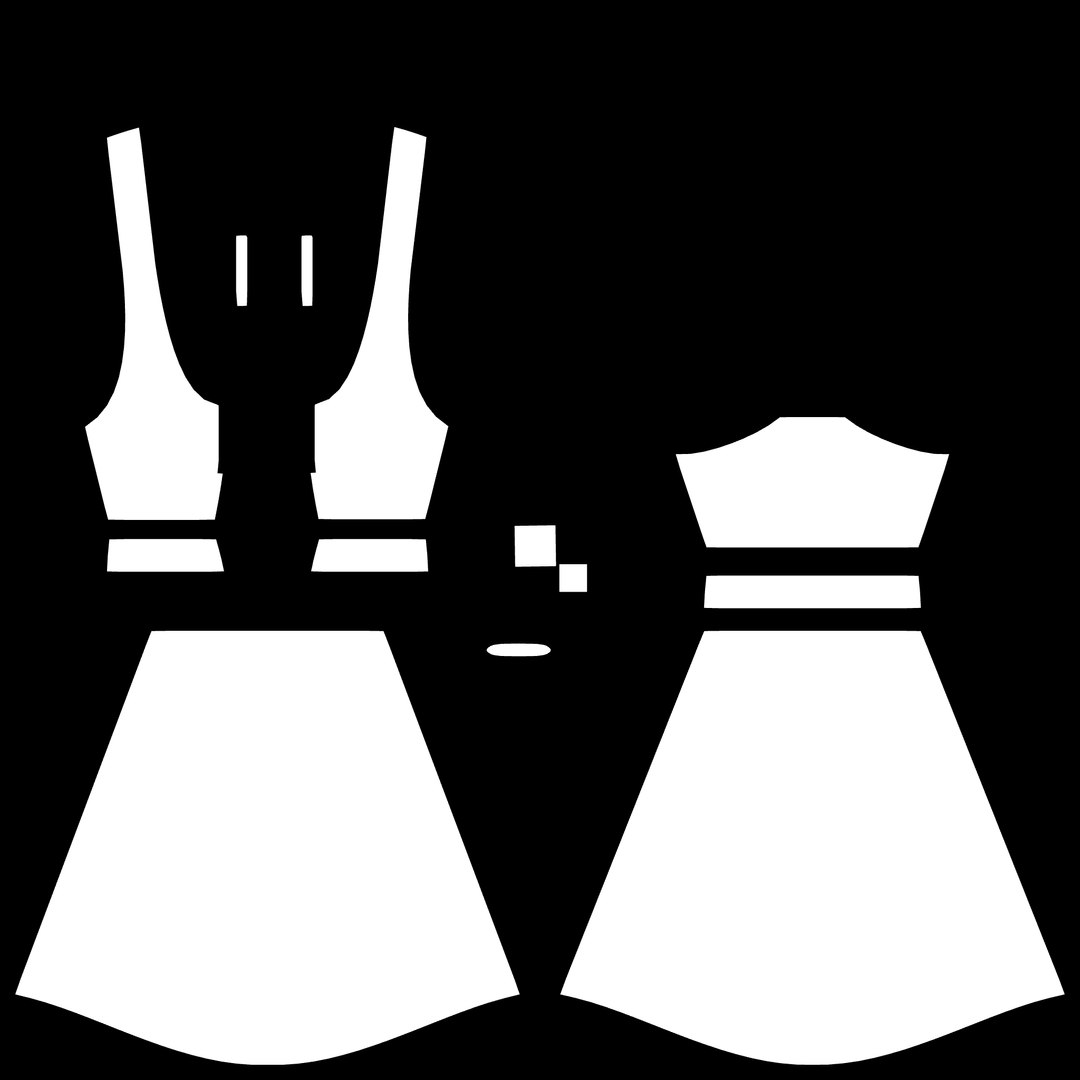 3D Girls Long Fashion Dress - TurboSquid 2126361