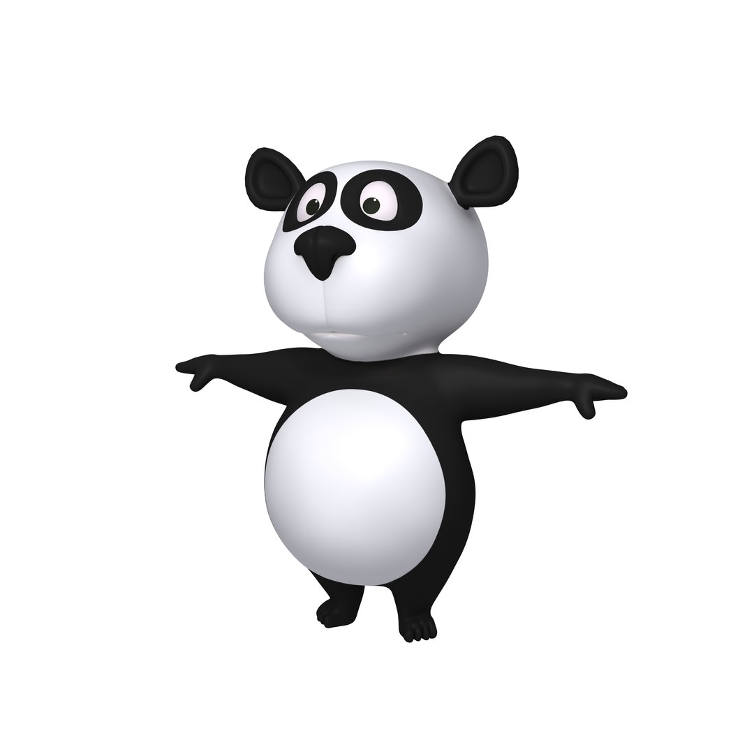 Panda Cartoon 3D Model - TurboSquid 1636236