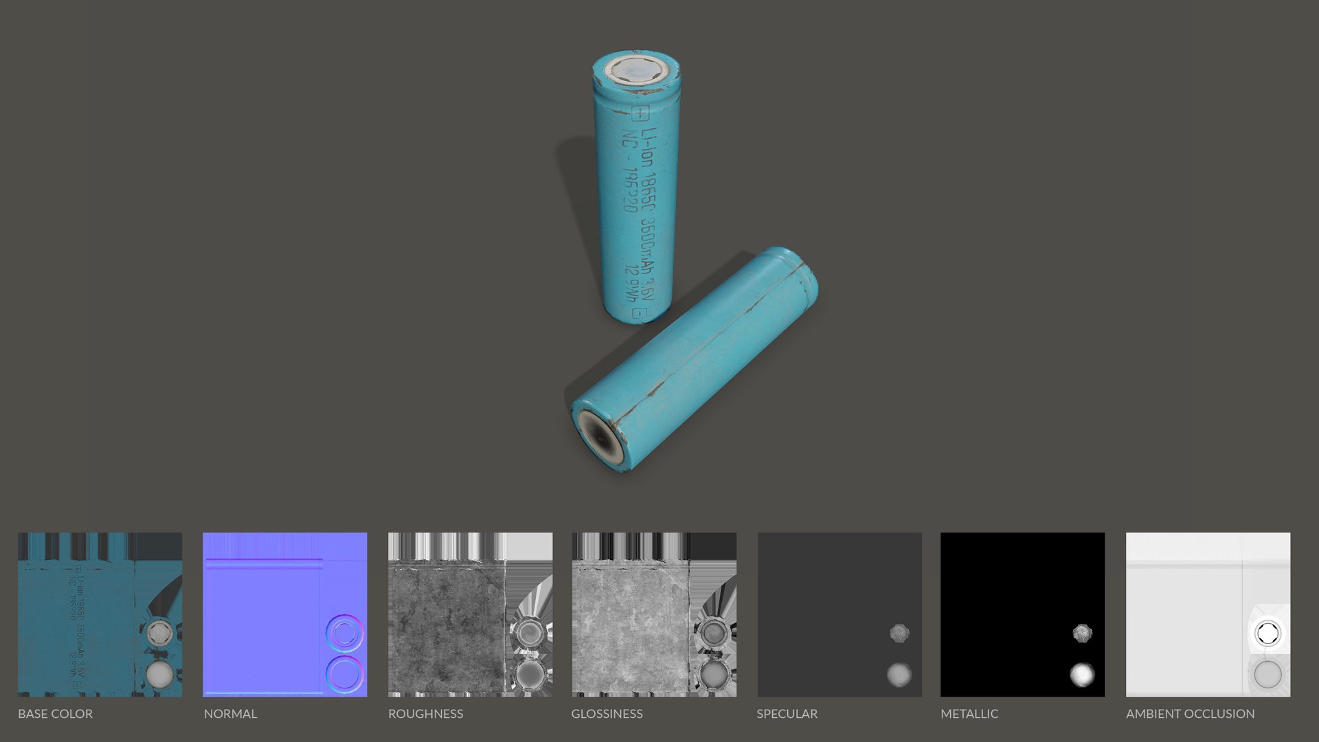 Battery 18650 - PBR Game Ready Low-poly 3D Model - TurboSquid 2045150