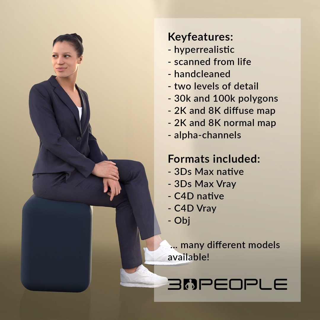 10868 Diana - Business Woman Sitting 3D Model - TurboSquid 1793902