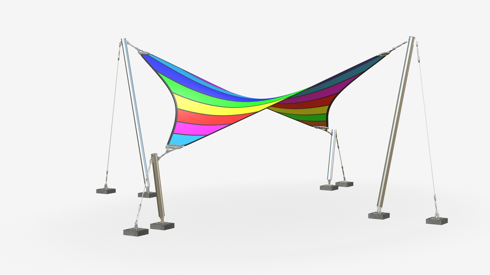 Tensile Structures Playground Shade 3D model - TurboSquid 1917211