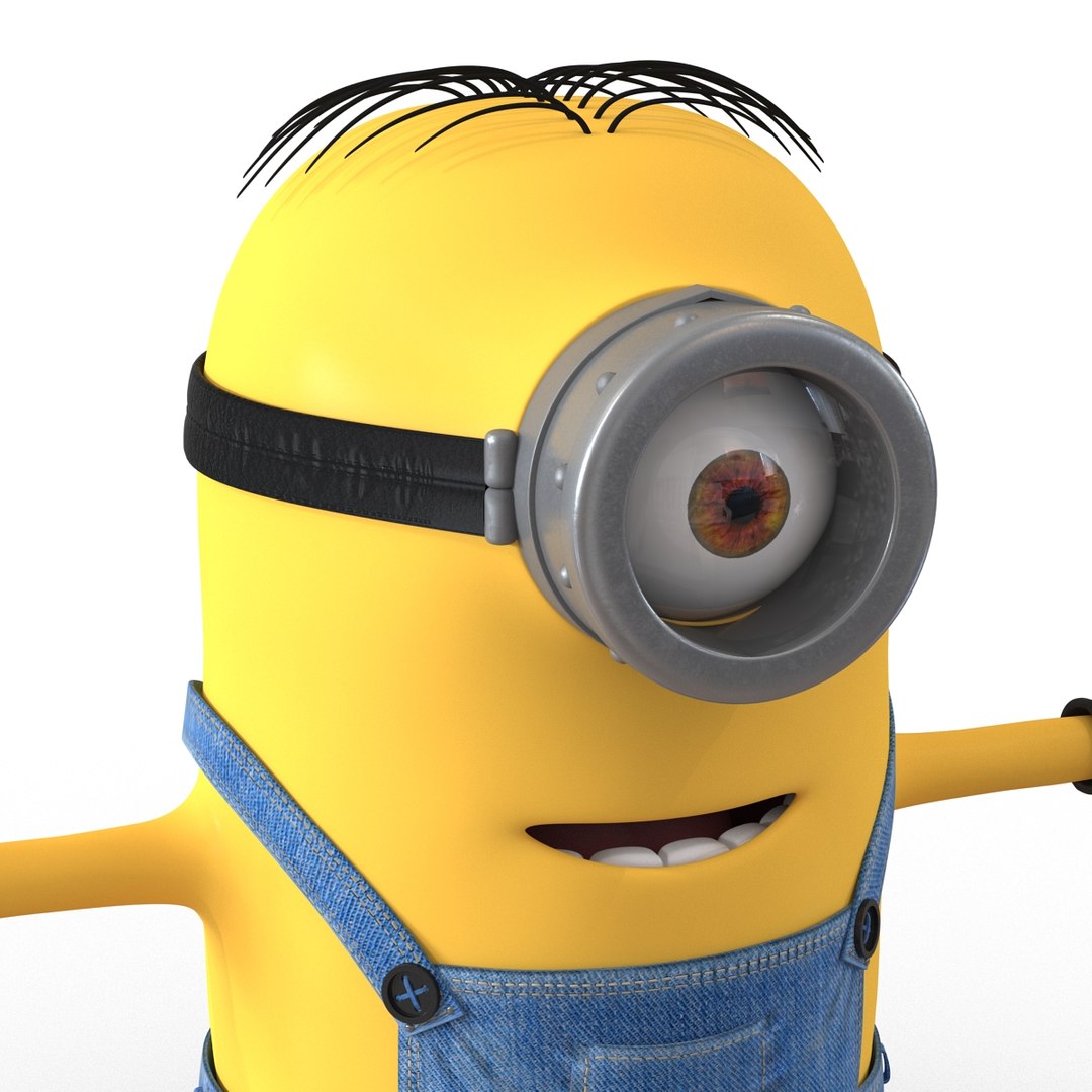 3d Short Eyed Minion Rigged Model