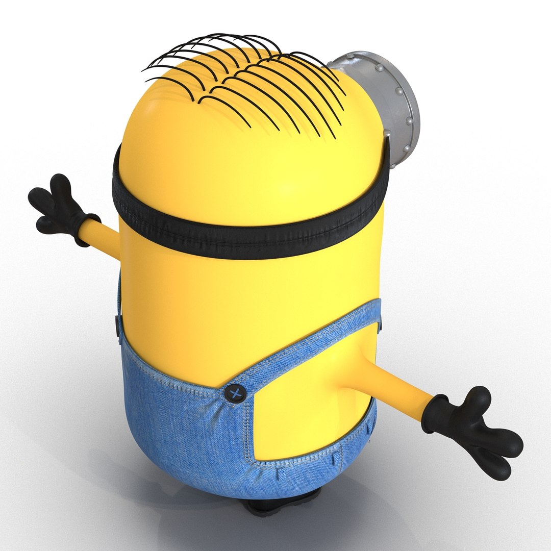 3d Short Eyed Minion Rigged Model