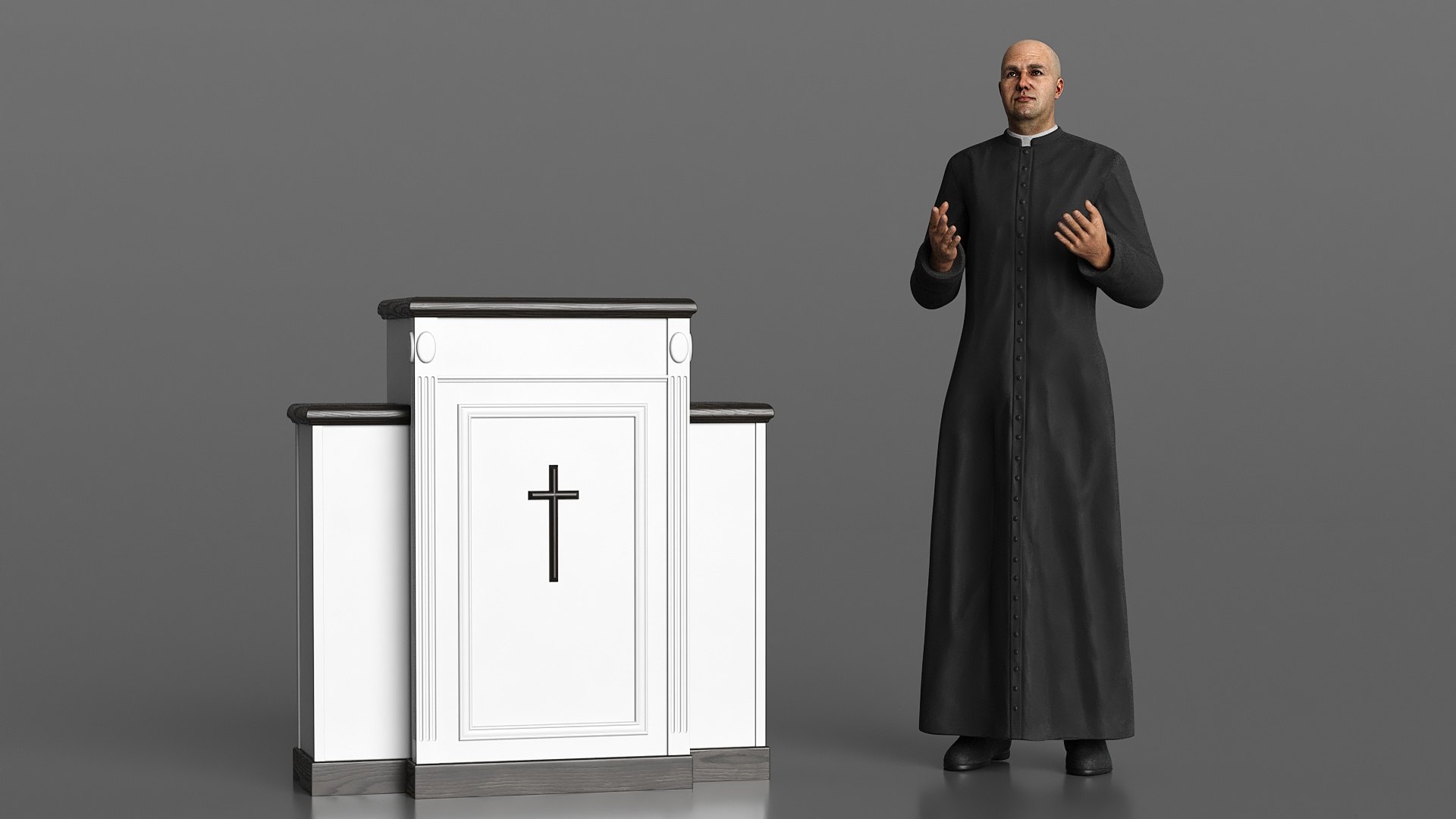 Priest Preaching In The Pulpit 3D Model - TurboSquid 2320945
