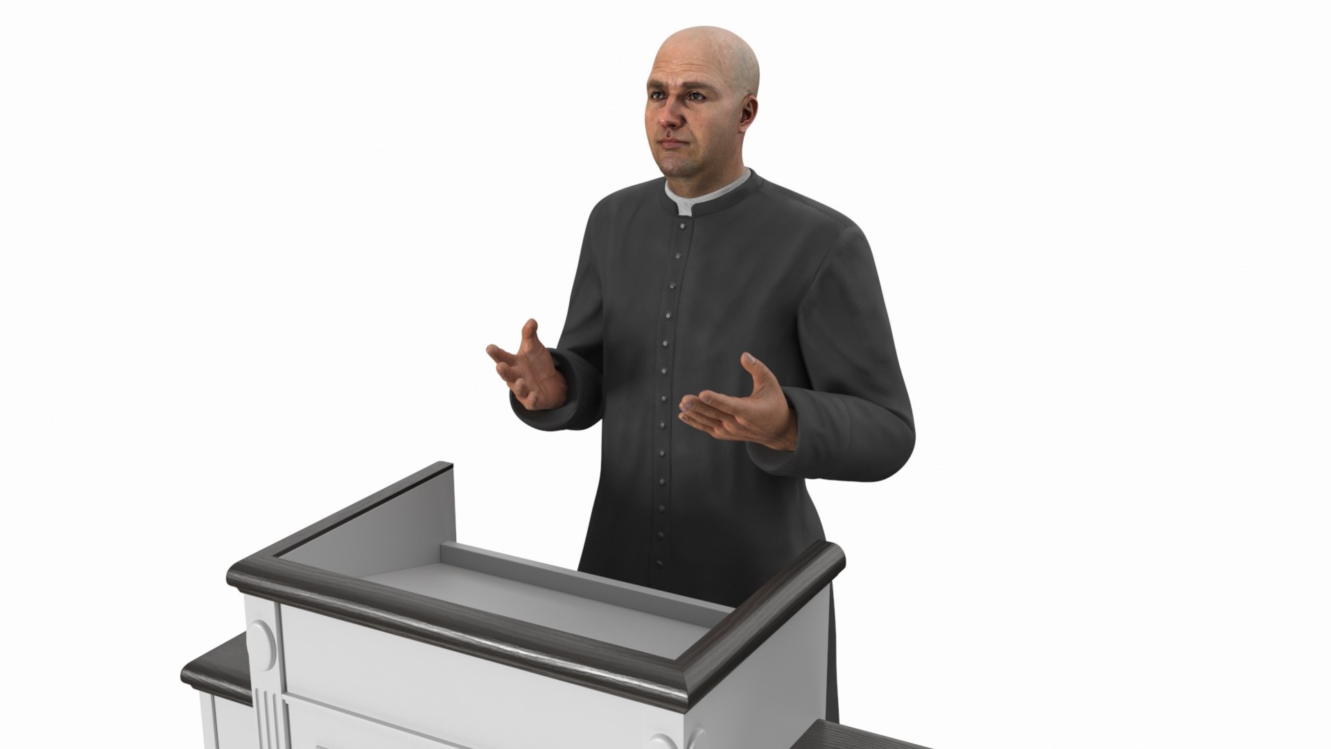 Priest Preaching In The Pulpit 3D Model - TurboSquid 2320945