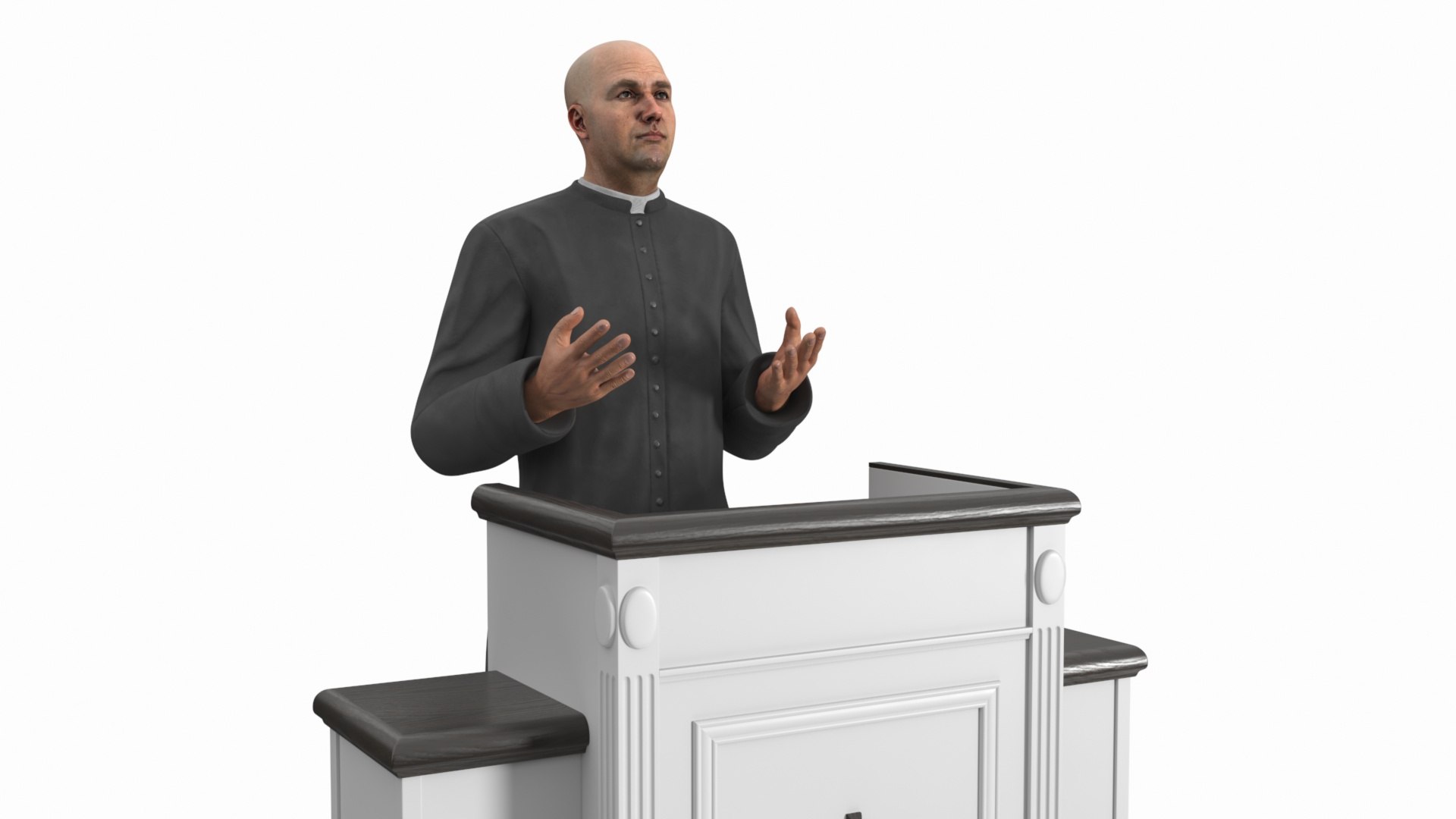 Priest Preaching In The Pulpit 3D Model - TurboSquid 2320945
