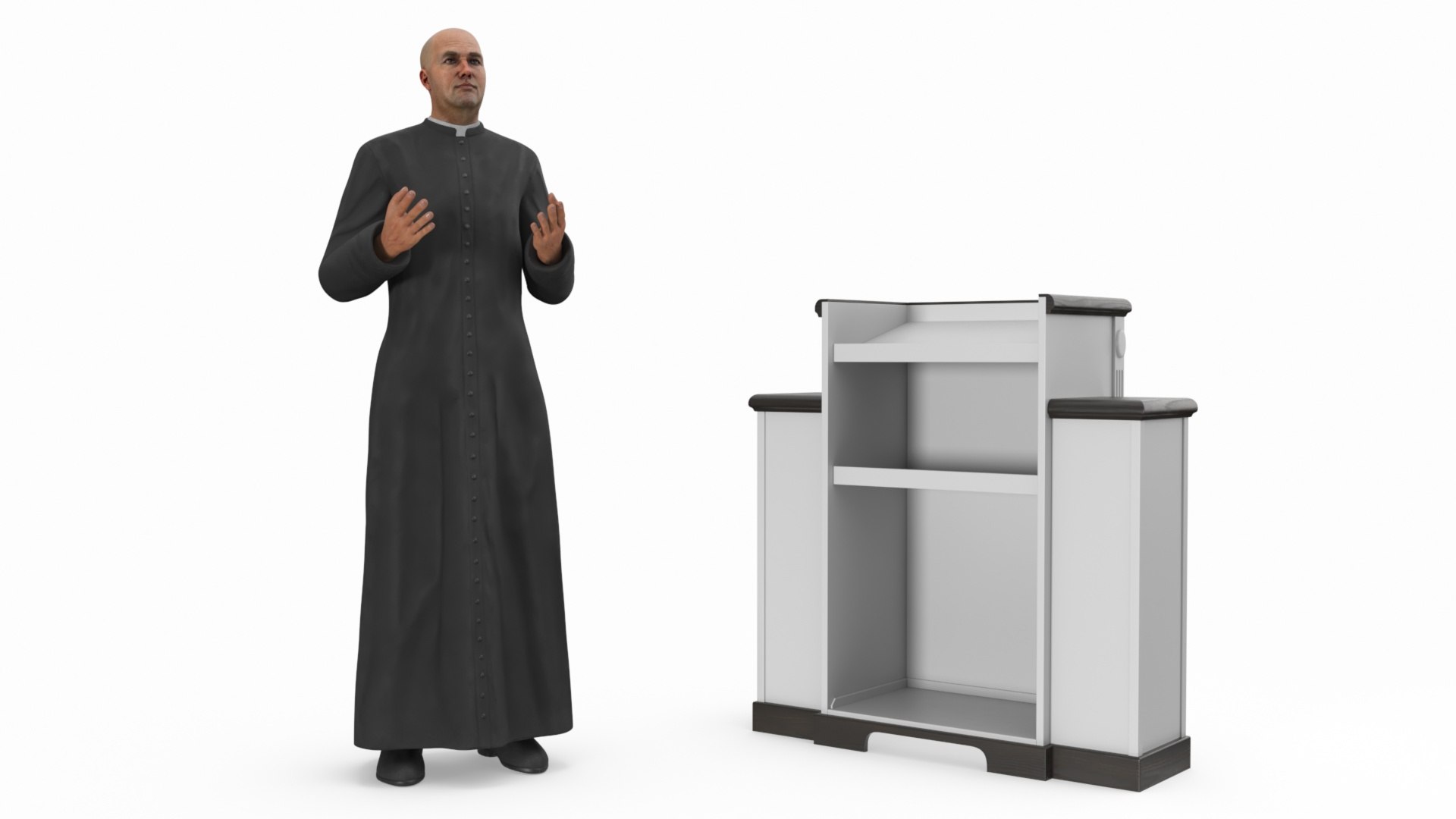 Priest Preaching In The Pulpit 3D Model - TurboSquid 2320945