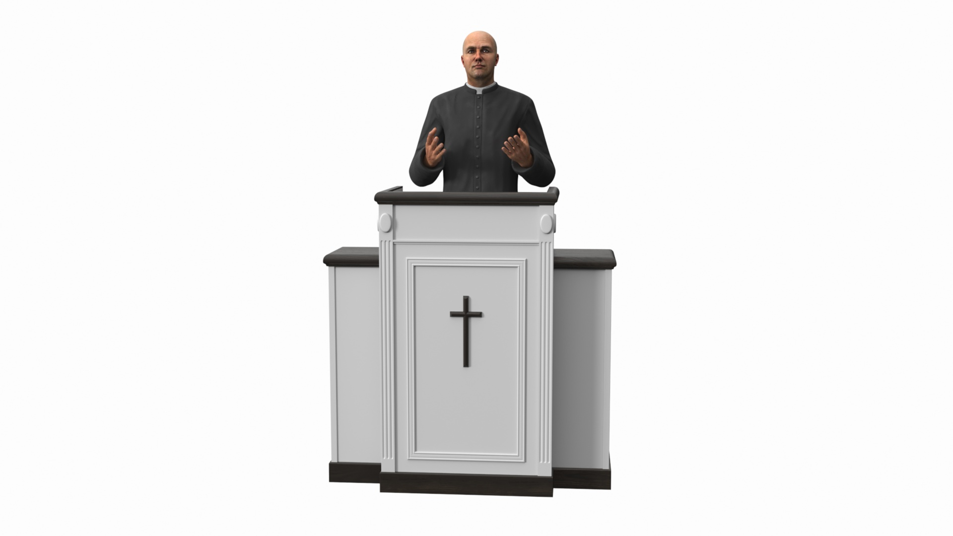 Priest Preaching In The Pulpit 3D Model - TurboSquid 2320945