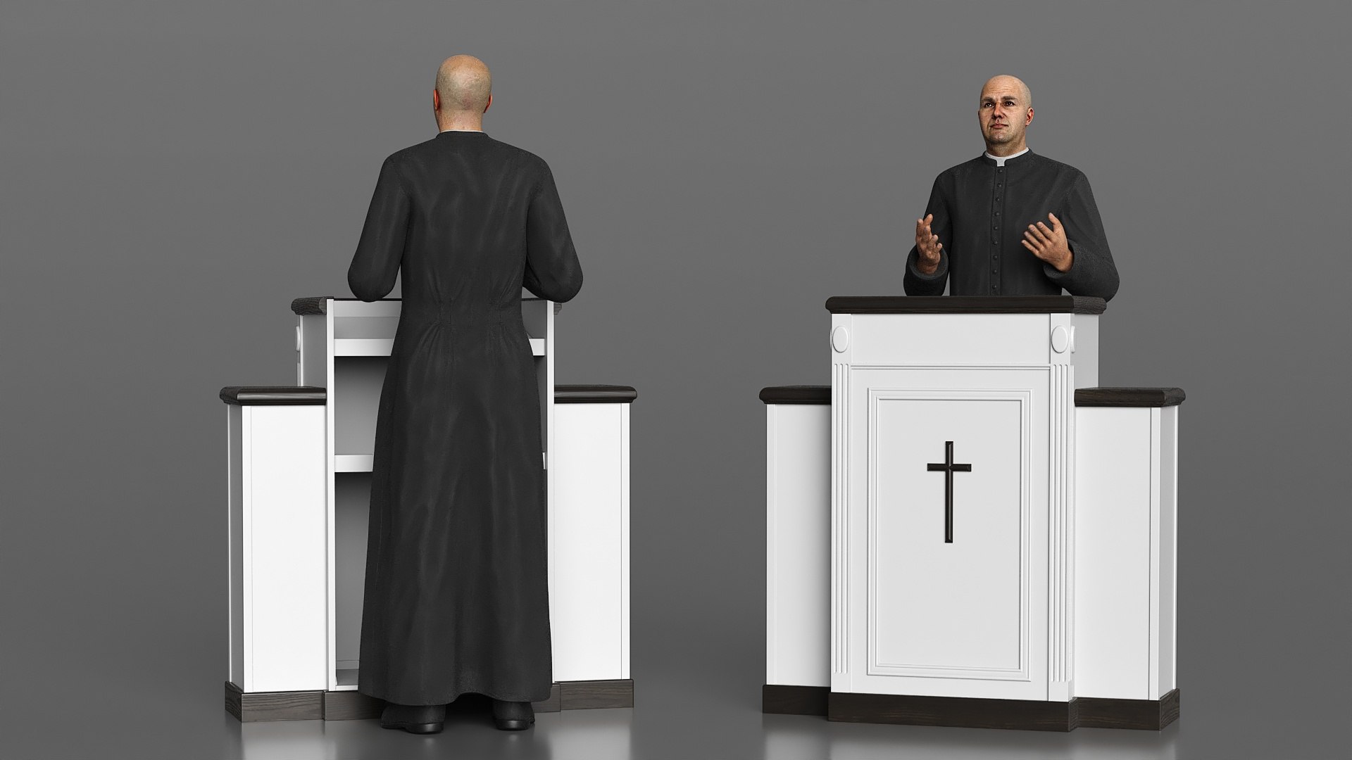 Priest Preaching In The Pulpit 3D Model - TurboSquid 2320945