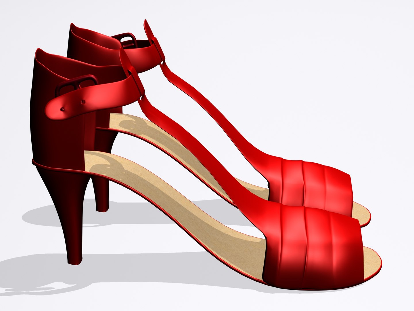 3d Red Shoes Model