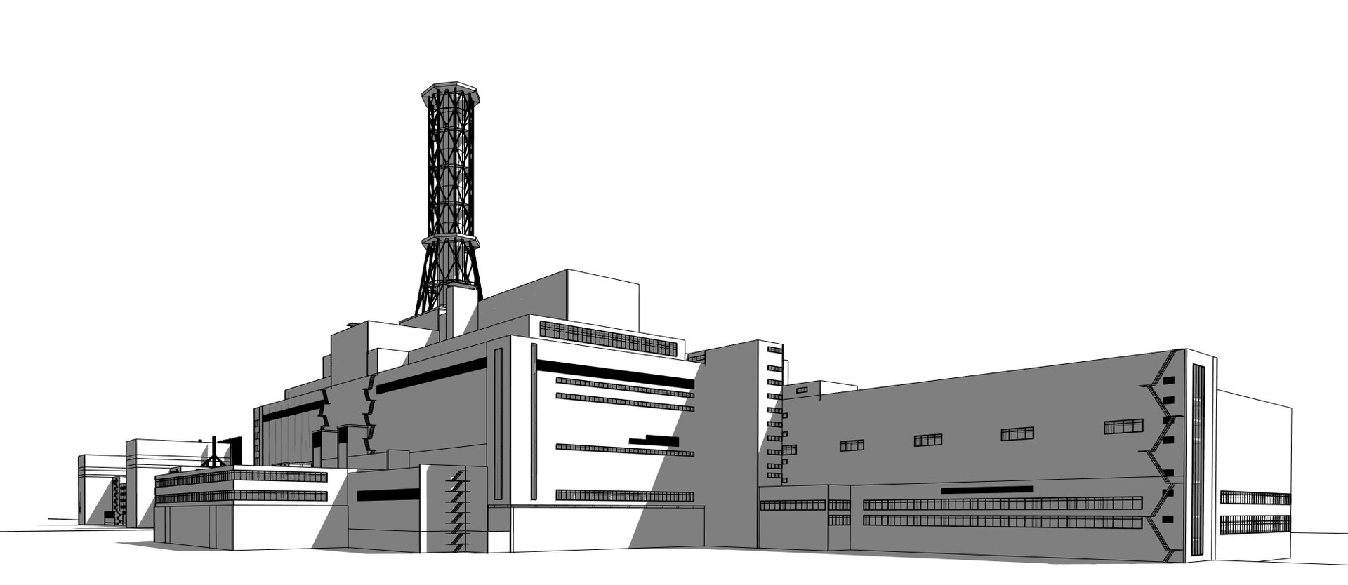 Nuclear Power Plant Chernobyl Model - TurboSquid 1979765