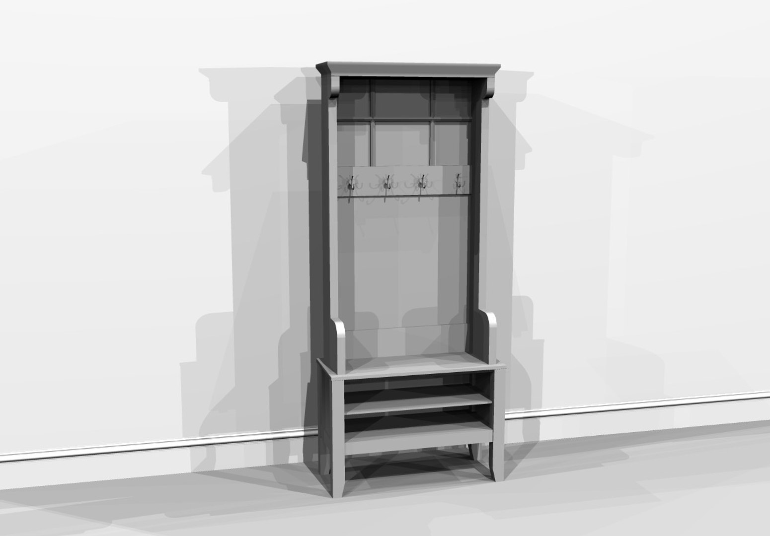 3d model hall tree