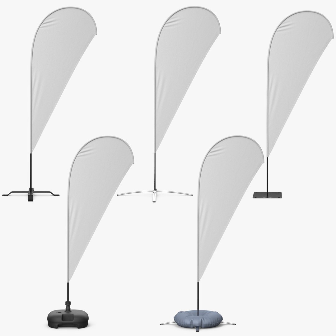 Collection Banners 3v With Stands 5 In 1 PBR 3D Model - TurboSquid 2194453