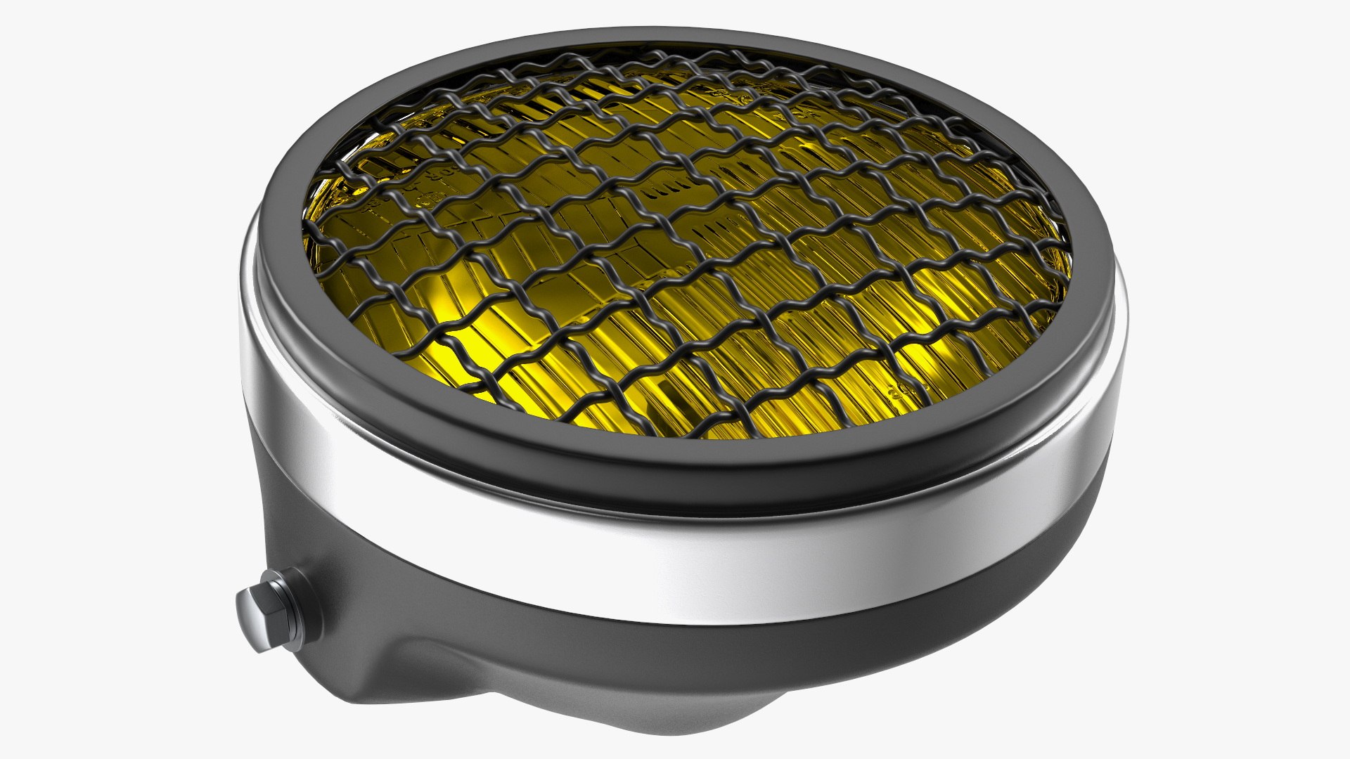 Motorcycle Headlight Yellow With Mesh Grill 3D - TurboSquid 2270243