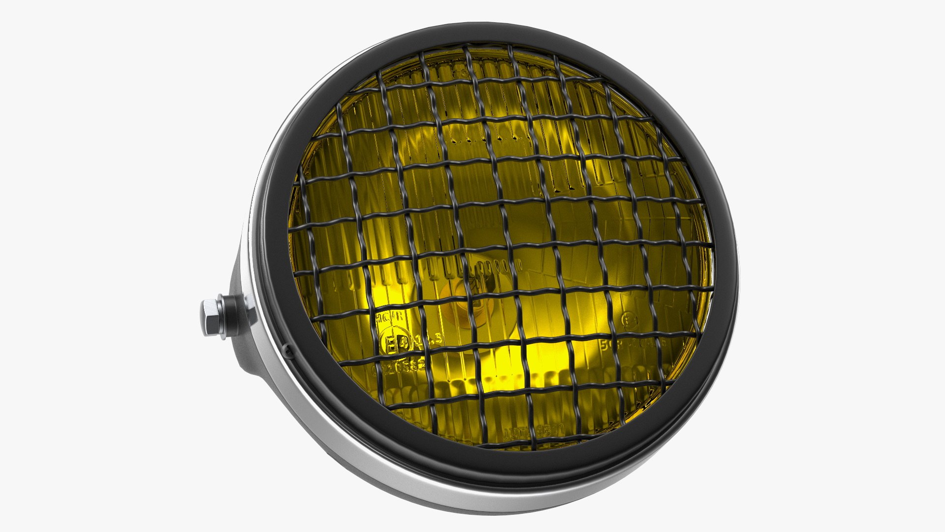 Motorcycle Headlight Yellow With Mesh Grill 3D - TurboSquid 2270243