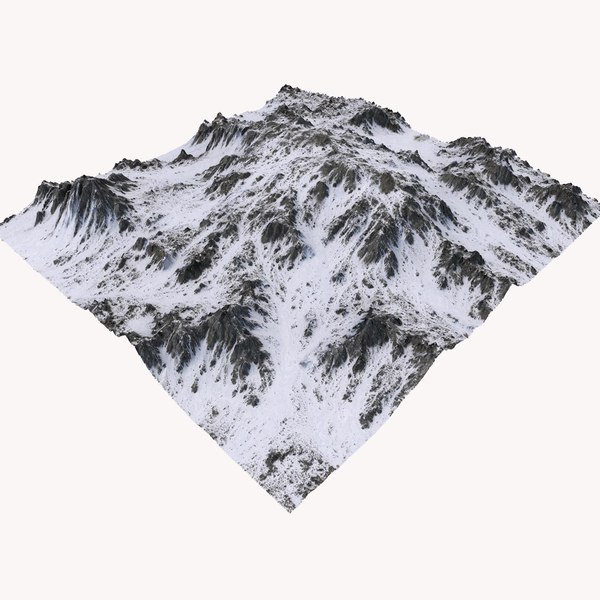 Snowy mountain terrain 3D - TurboSquid 1389754