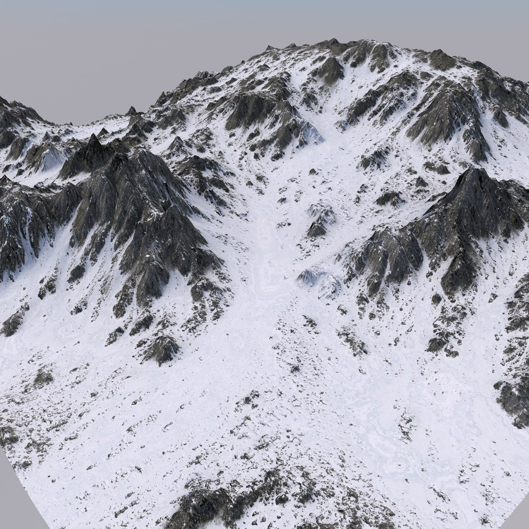 Snowy Mountain Terrain 3D - TurboSquid 1389754