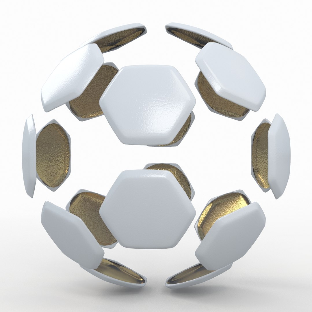 3d model soccer ball white