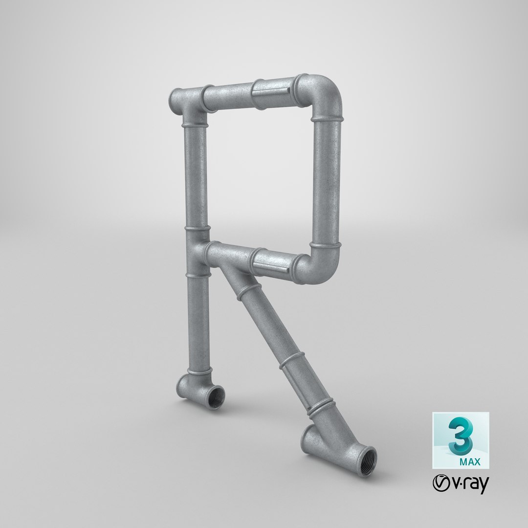 3D galvanized steel pipe letter - TurboSquid 1436781