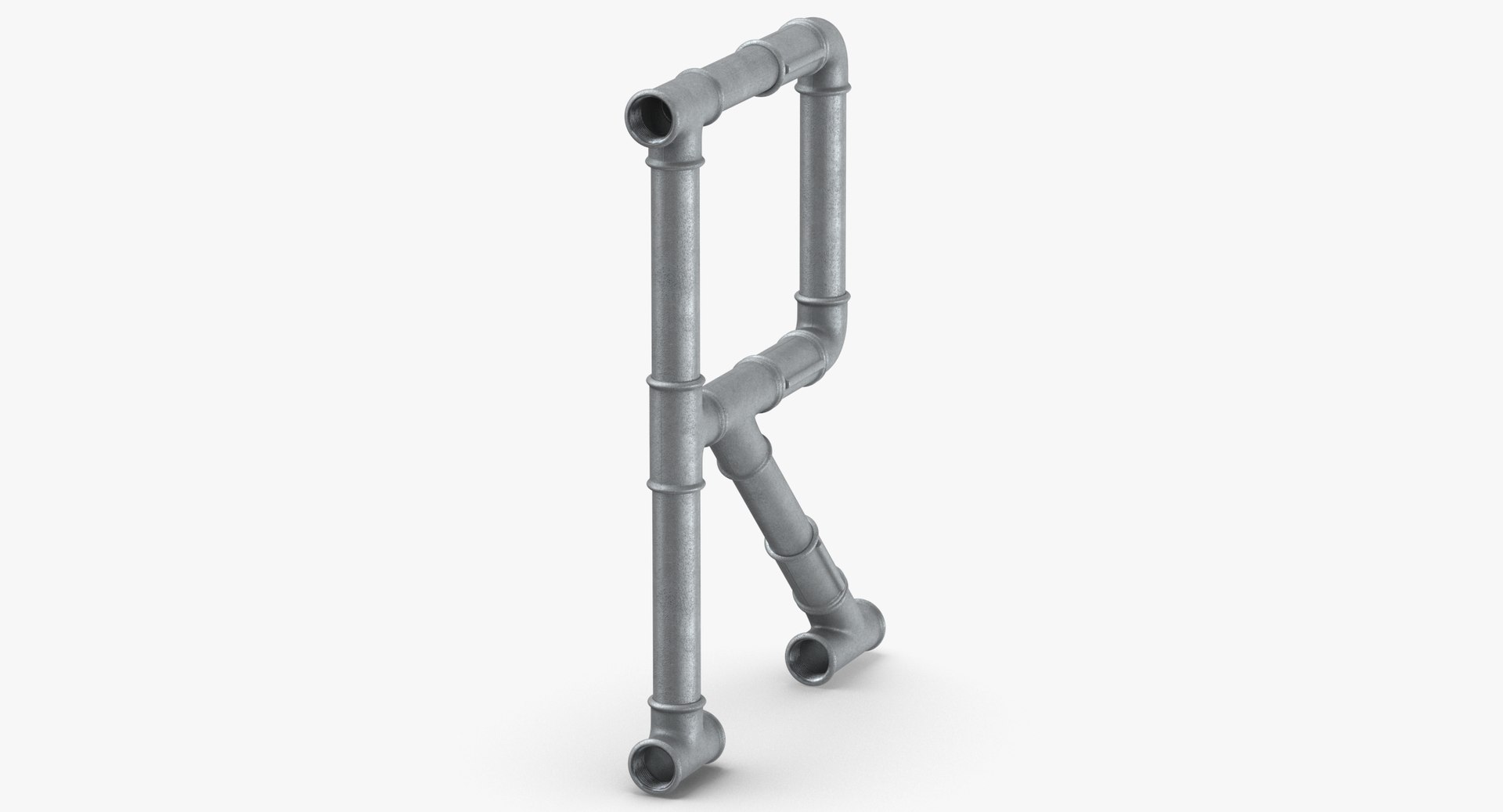 3D galvanized steel pipe letter - TurboSquid 1436781
