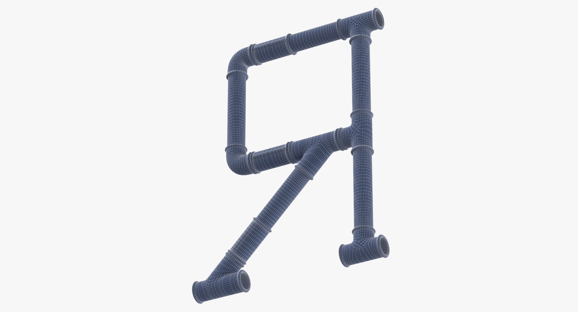 3D galvanized steel pipe letter - TurboSquid 1436781