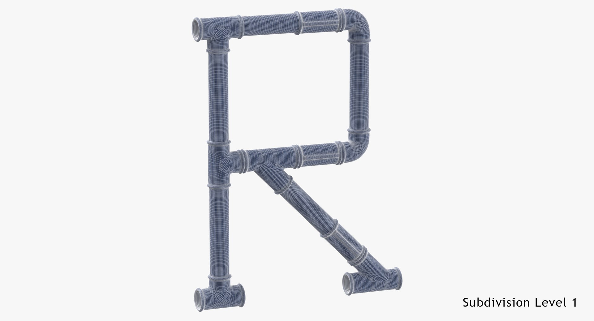 3D Galvanized Steel Pipe Letter - TurboSquid 1436781