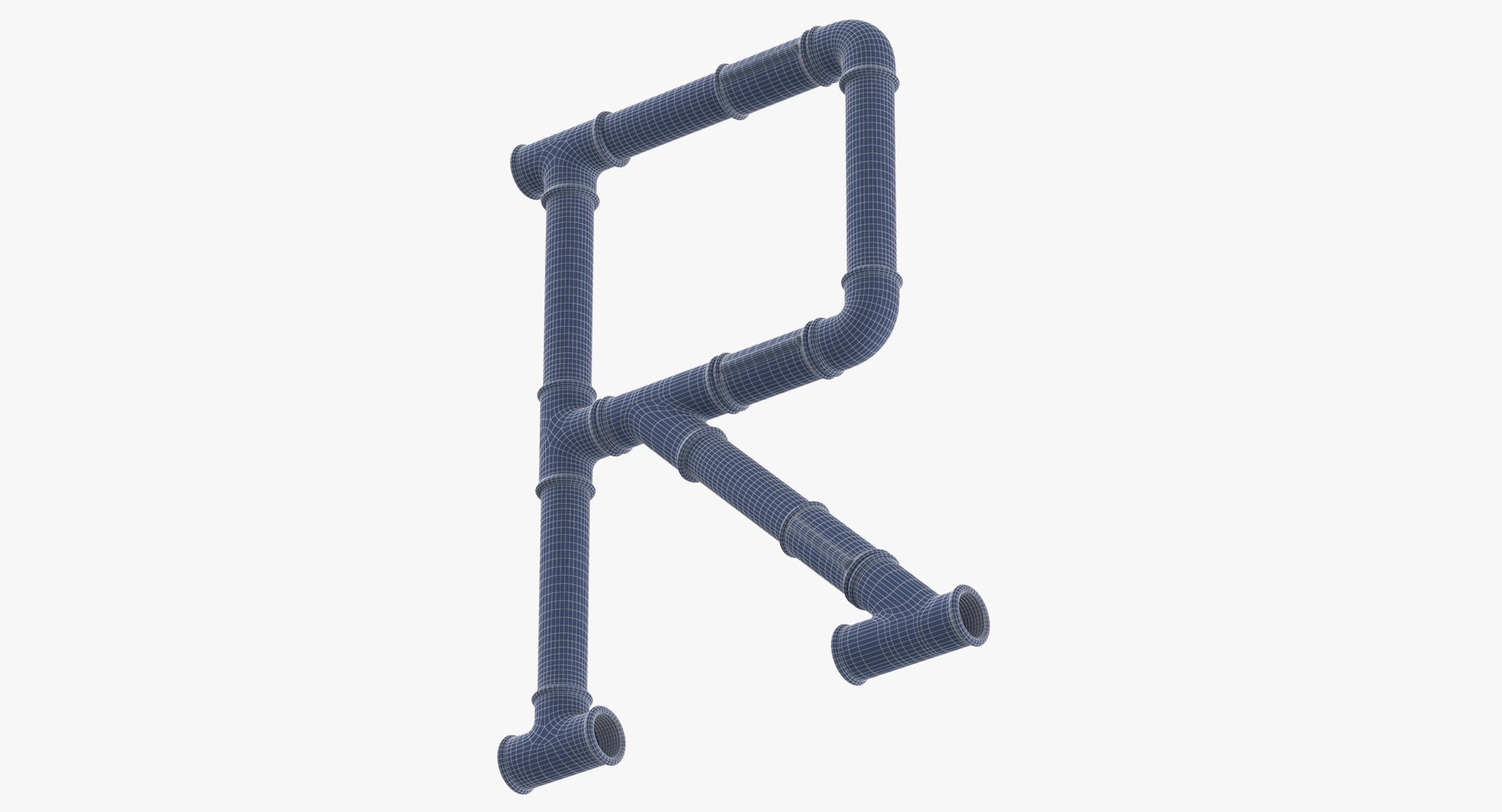 3D galvanized steel pipe letter - TurboSquid 1436781