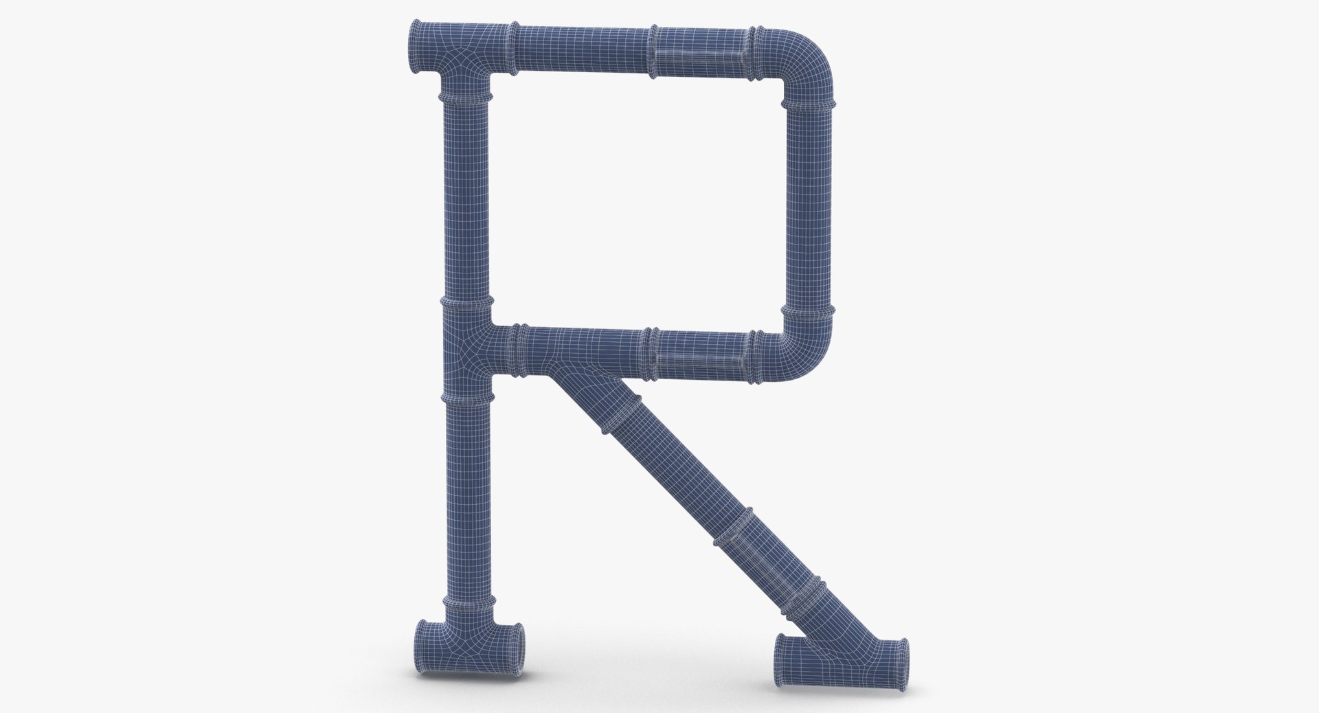 3D galvanized steel pipe letter - TurboSquid 1436781