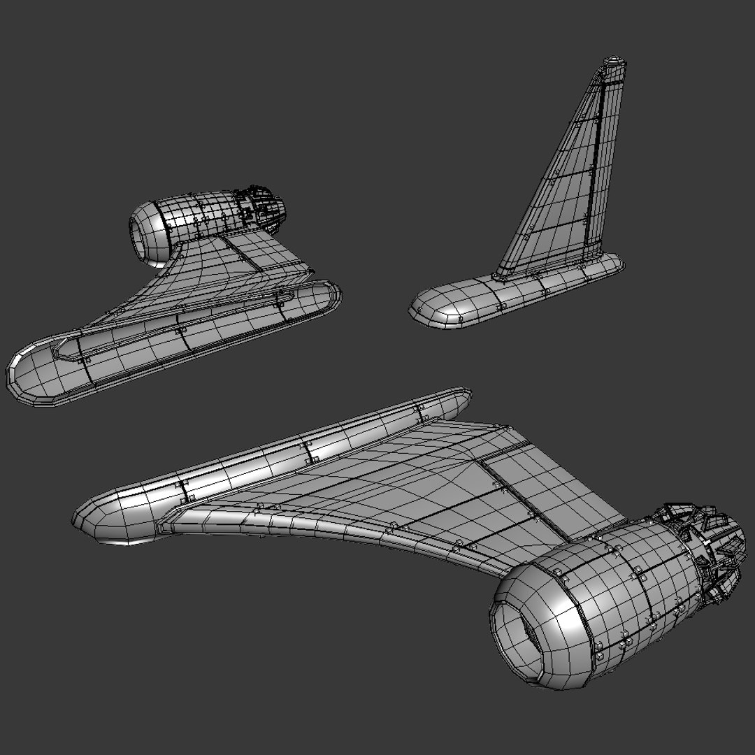 Aircraft wings tail engines 3D - TurboSquid 1351802