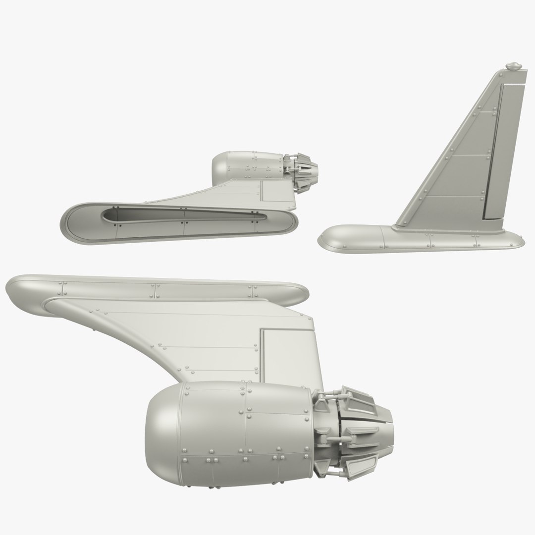 Aircraft Wings Tail Engines 3D - TurboSquid 1351802