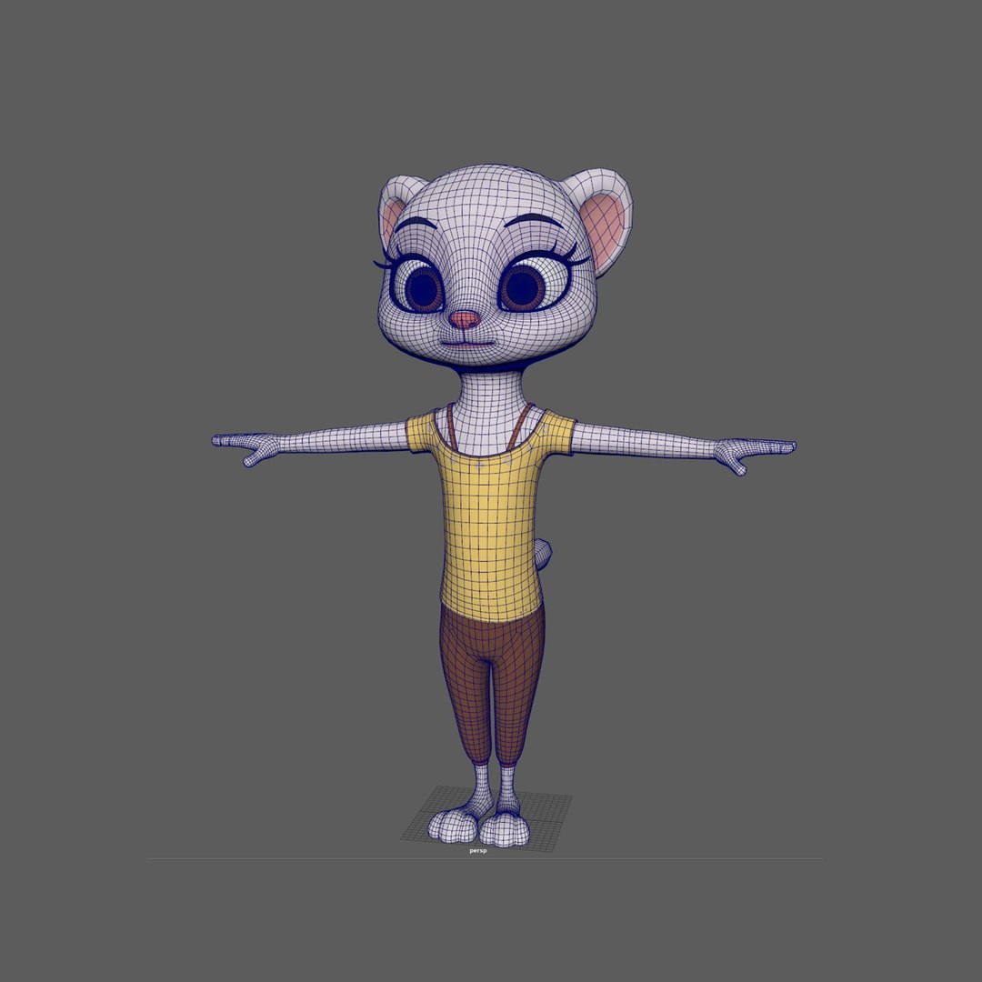 3D model cartoon weasel - TurboSquid 2151794