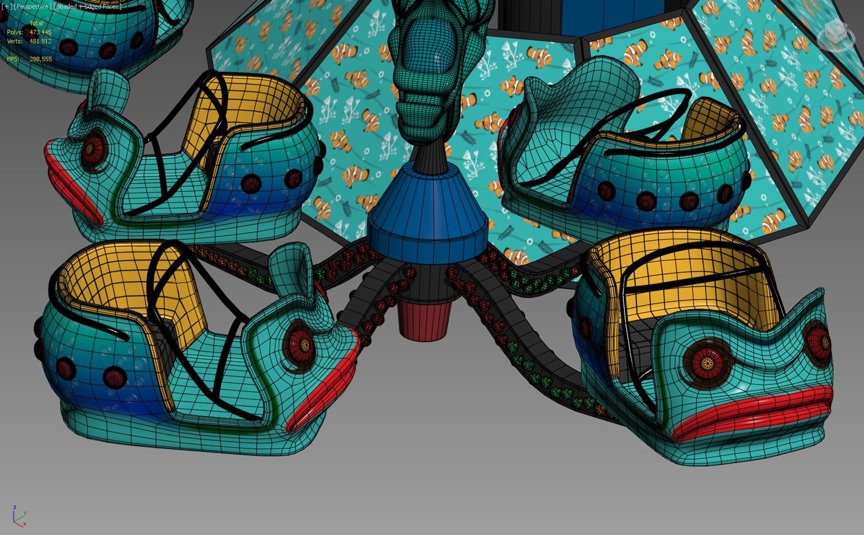 3D Carousel Octopus - TurboSquid 1431439