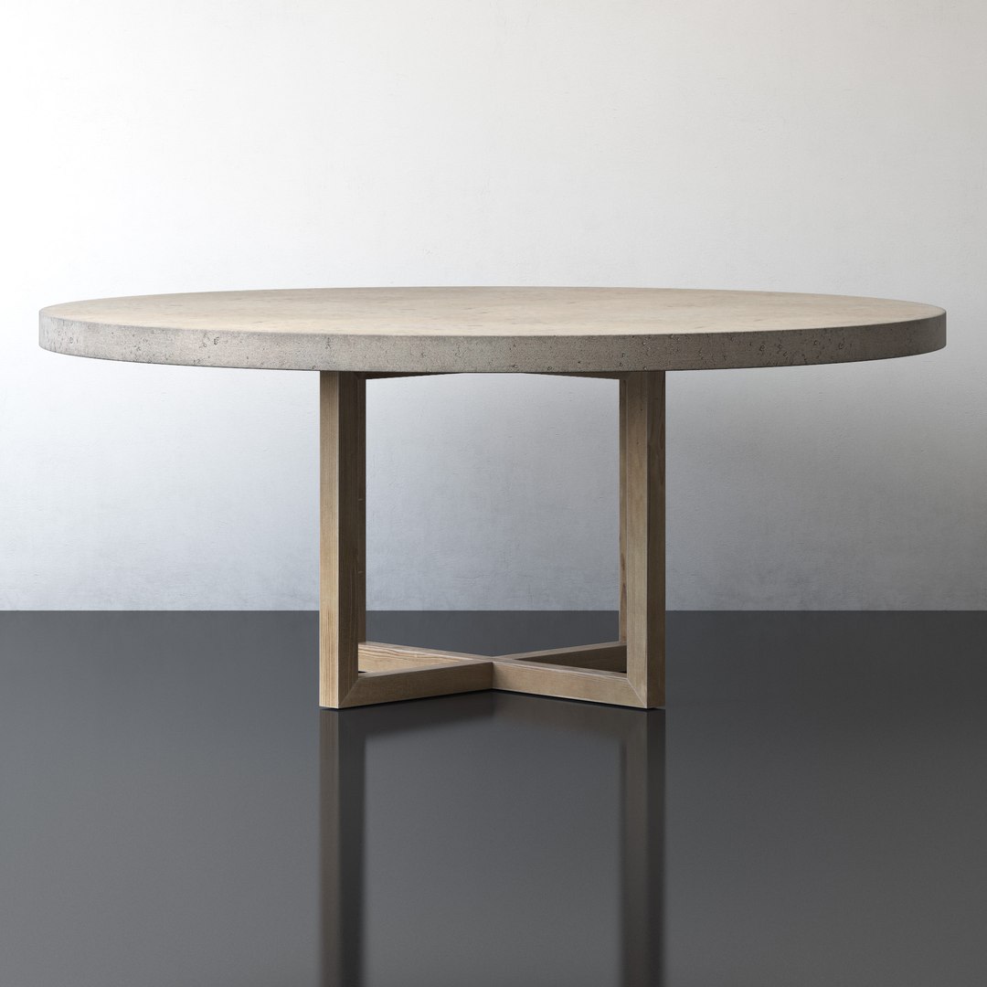 Heston Round Dining Table Model - TurboSquid 2017088