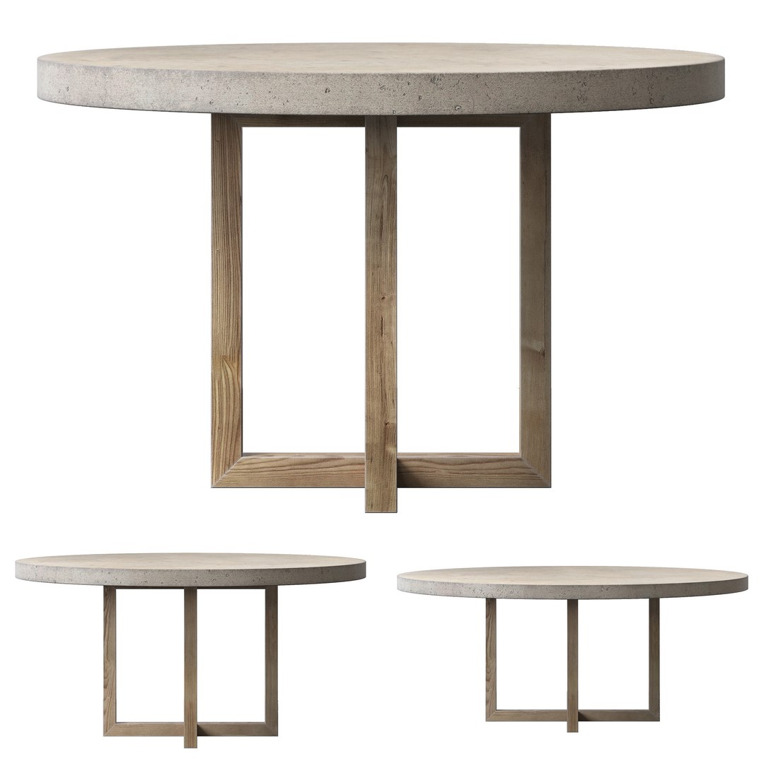 Heston Round Dining Table Model - TurboSquid 2017088