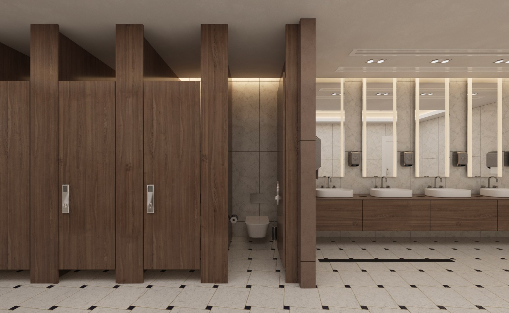 Public Restroom Interior 3D Model - TurboSquid 2166618